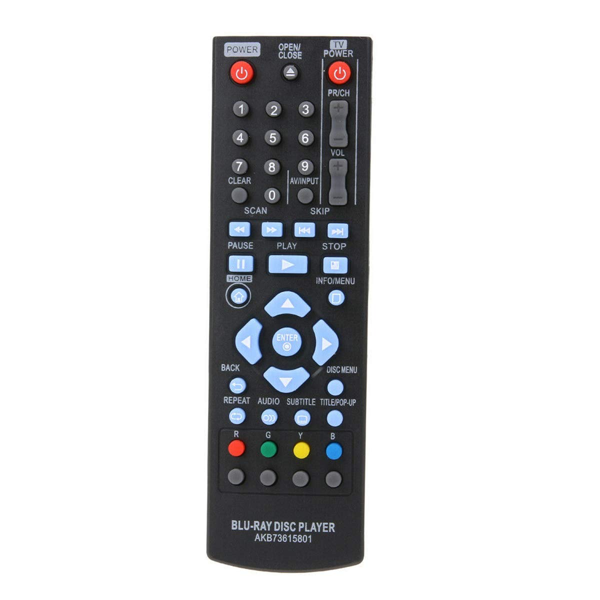 BOTTMA New Remote Control AKB73615801 fit for LG Blu-ray DVD Player BP120 BP125 BP200 BP220 BP220N BP320 BP320N BP325 BP325W BD550 BD560 BD570 BD620 BD660 BD670