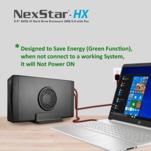 Vantec NexStar HX, 3.5" SATA III Hard Drive Enclosure USB 3.0 With Fan (NST-387S3-BK)