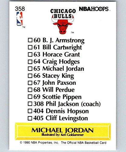 1990-91 Hoops Basketball #358 Michael Jordan Chicago Bulls TC