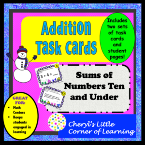 addition task cards and activity pages using numbers zero to ten