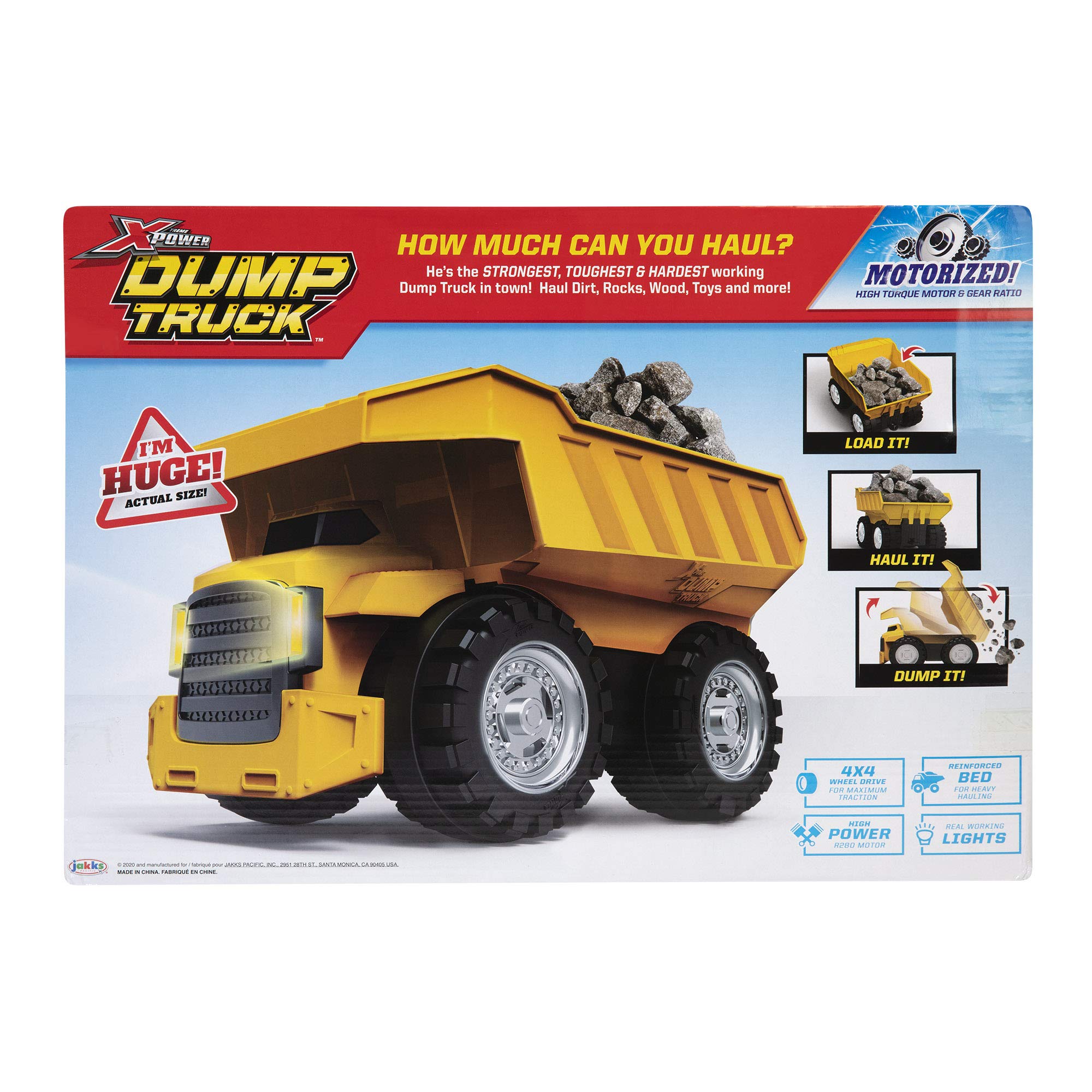 Xtreme Power Dump Truck - Motorized Extreme Construction Vehicle Truck for Boys & Kids Who Love Building Toys – Load Up Dirt, Toys, Wood, Rocks – Indoor & Outdoor Play – Spring Summer Fall Winter