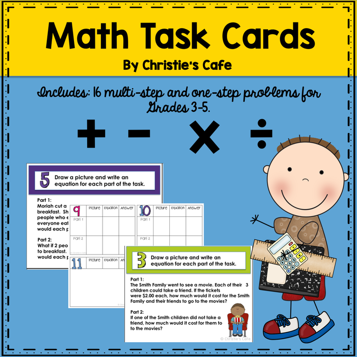 Math Multi Step Task Cards