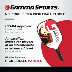 GAMMA Sports Jester NeuCore Pickleball Paddle, Graphite Power Surface and Honeycomb Grip, Jester Finesse