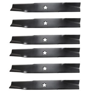 usa mower blades u12025bp (6) high-lift for husqvarna 539112079 dixon 10782 10881 length 18 in. width 2-1/2 in. thickness .200 in. center hole 5 point star 50 in. deck