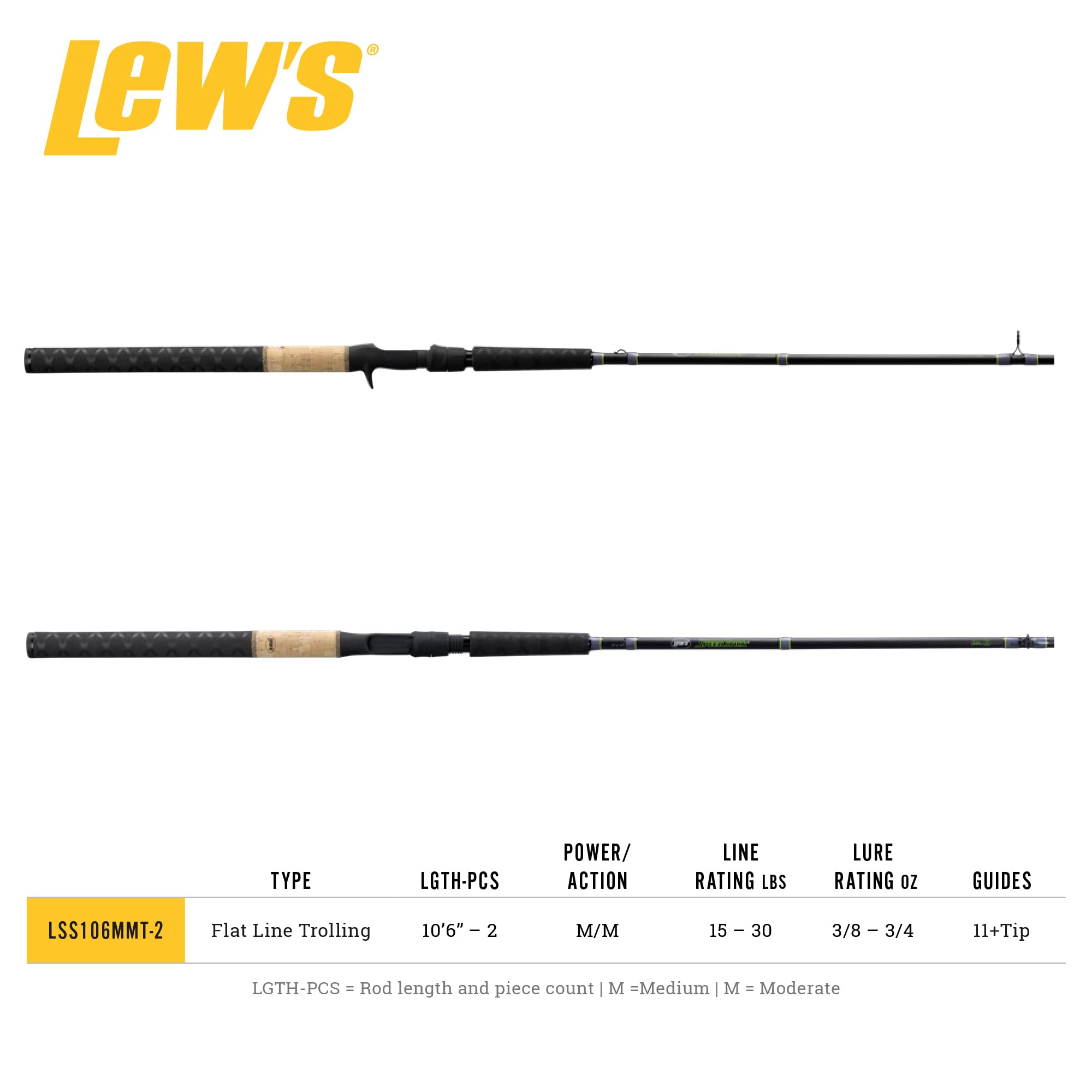 Lew's Speed Stick 10'6"-2 Medium Flat Line Trolling Walleye Rod