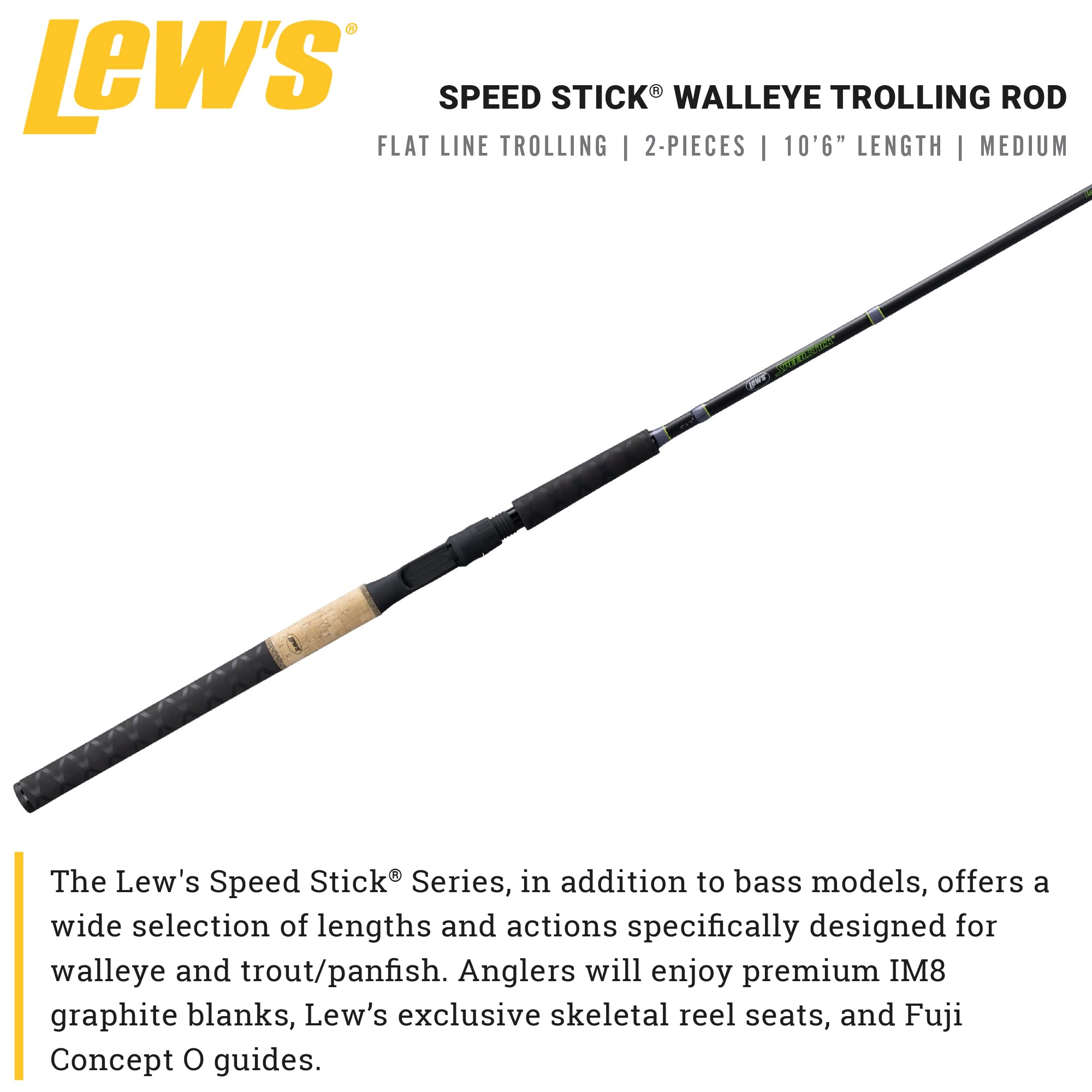 Lew's Speed Stick 10'6"-2 Medium Flat Line Trolling Walleye Rod