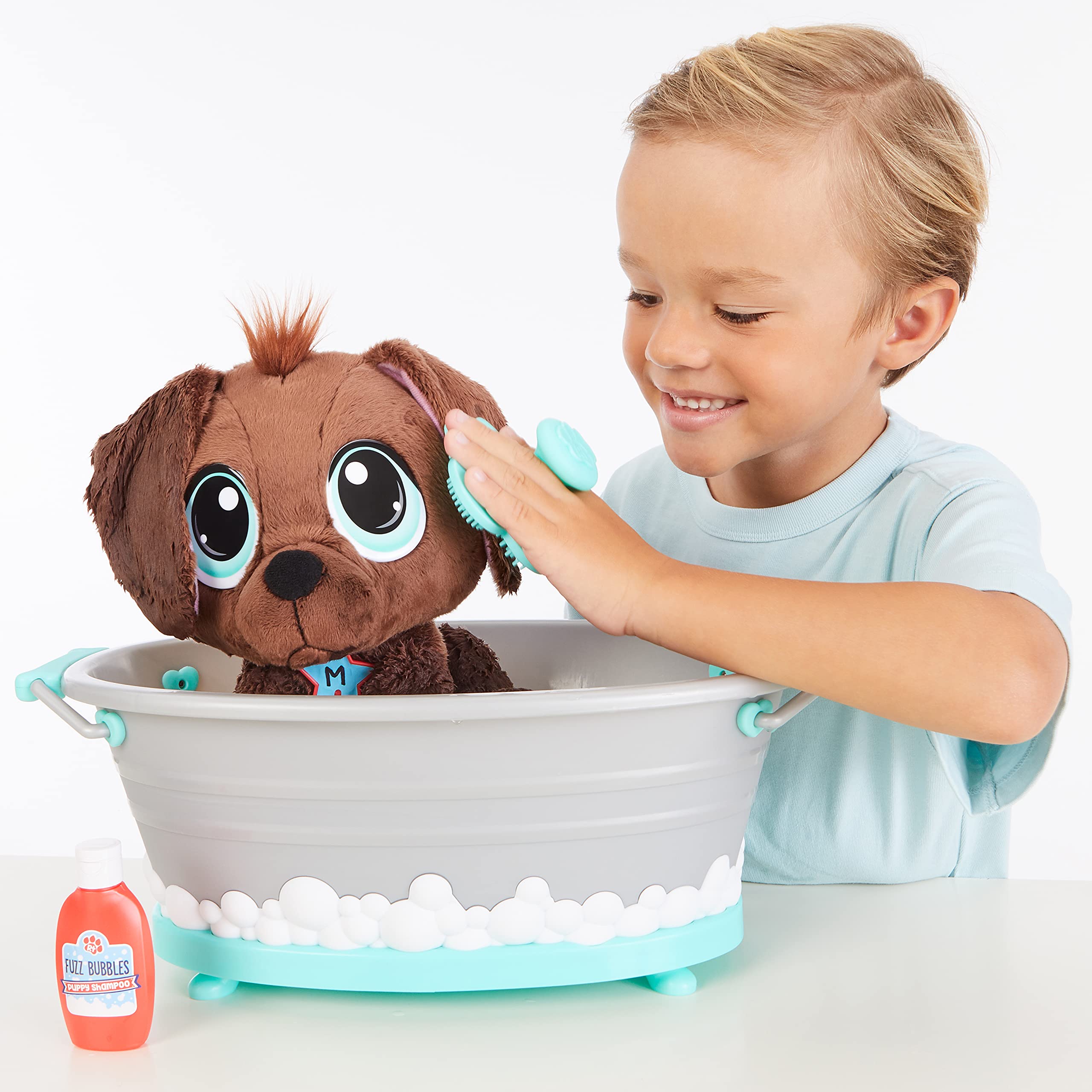 Little Tikes Rescue Tales Scrub 'n Groom Bathtub Playset w/Chocolate Lab Plush Pet Toy, Multicolor