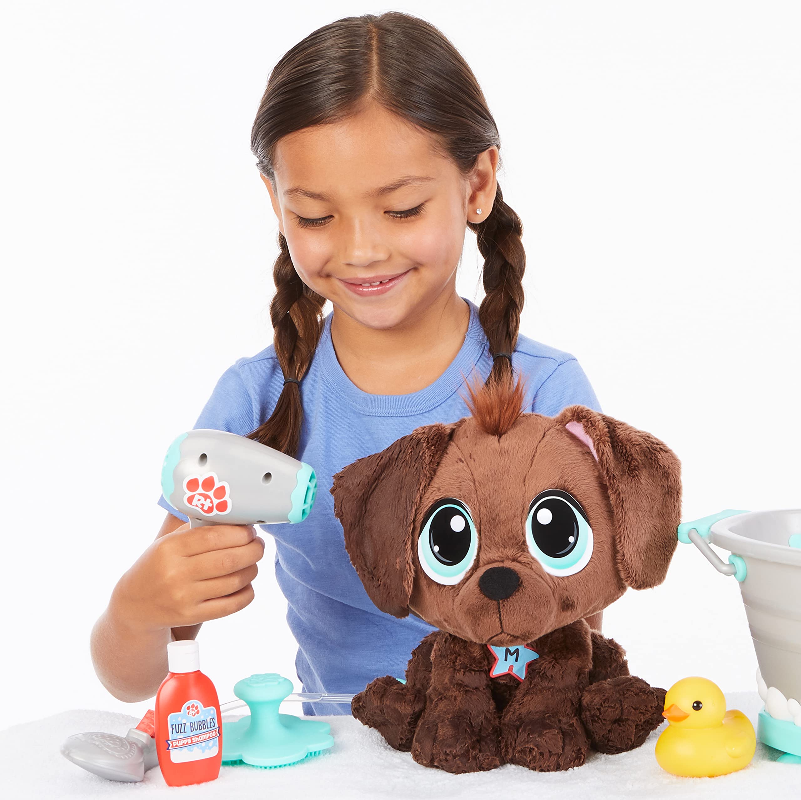 Little Tikes Rescue Tales Scrub 'n Groom Bathtub Playset w/Chocolate Lab Plush Pet Toy, Multicolor