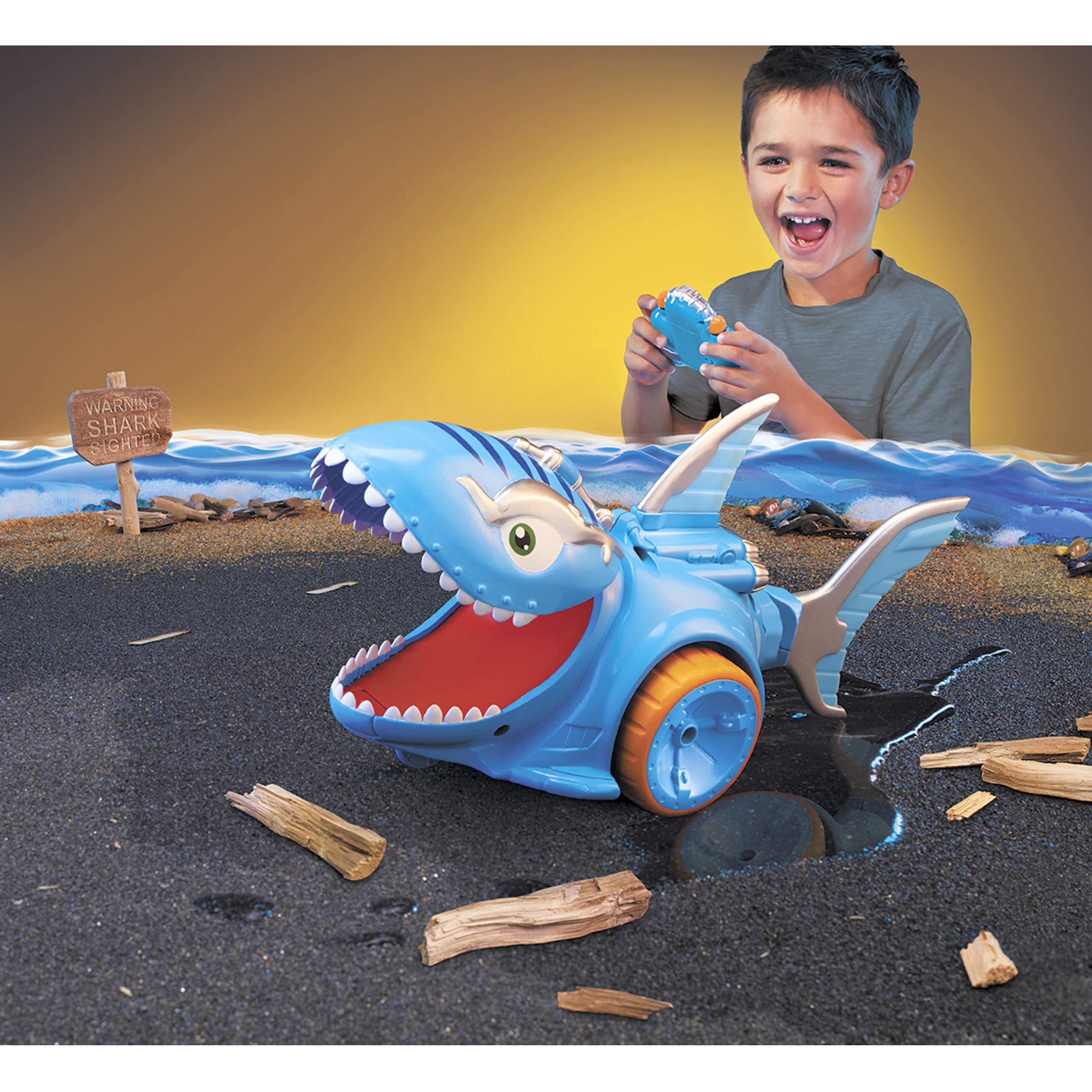 Little Tikes Shark Strike RC Remote Control Toy Car, Multicolor