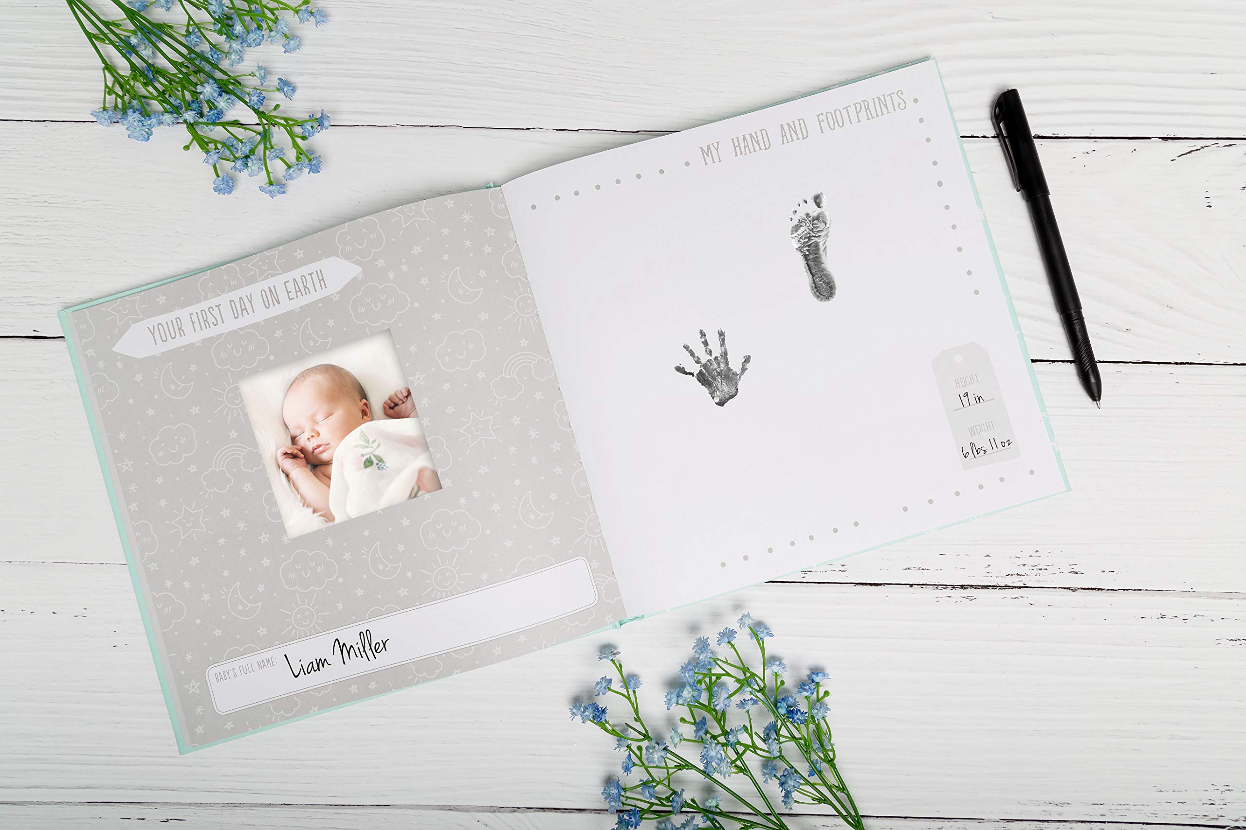 Kate & Milo Little Dreamer Stars Baby's First Year Memory Book, Baby Milestones Photo Album, Whimsical Gender Neutral