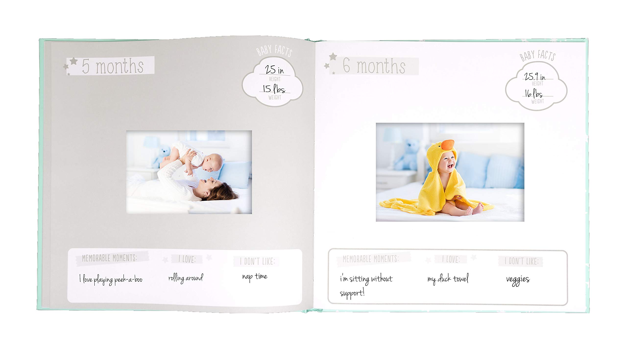 Kate & Milo Little Dreamer Stars Baby's First Year Memory Book, Baby Milestones Photo Album, Whimsical Gender Neutral