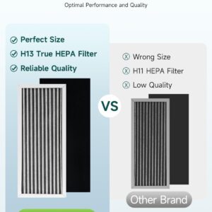 04383 Filter Replacement Compatible with Hamilton Beach 04383, 04384, 04385 Air Purifier, 2 True HEPA Filter & 8 Carbon Filters, Part# 990051000