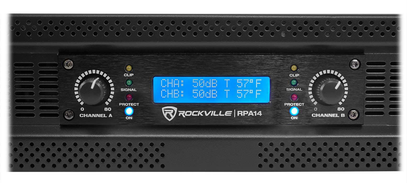 Rockville RPA14 7000 Watt Peak / 2000w RMS 2 Channel Power Amplifier Pro/DJ Amp