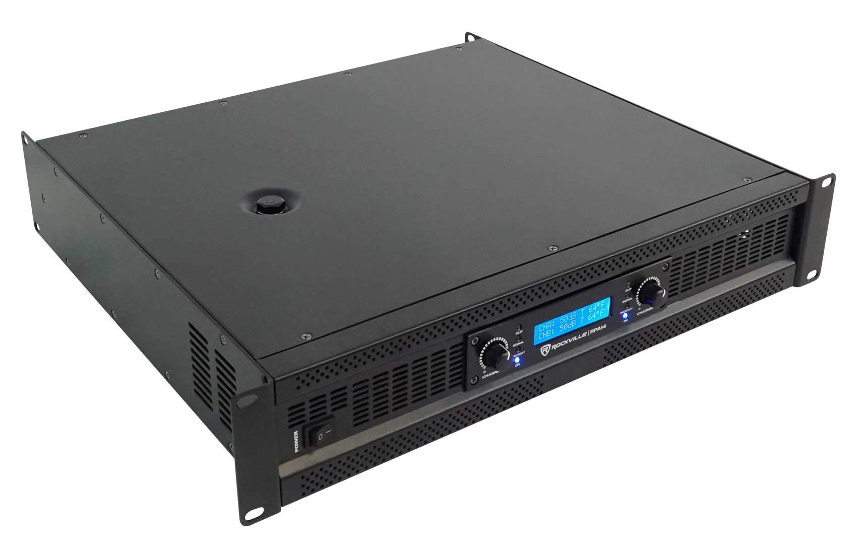 Rockville RPA14 7000 Watt Peak / 2000w RMS 2 Channel Power Amplifier Pro/DJ Amp