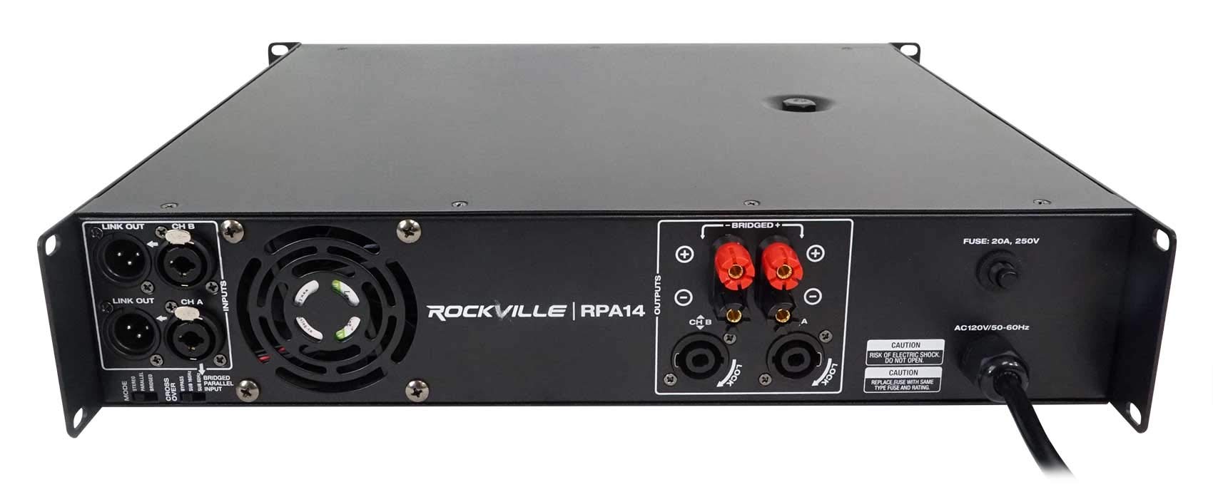 Rockville RPA14 7000 Watt Peak / 2000w RMS 2 Channel Power Amplifier Pro/DJ Amp