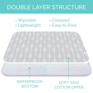 Kushies Deluxe Waterproof Changing Pad Liners - 20 x 30 inches Baby Changing Table Pad Covers - Baby Changing Pads in Grey One Direction - Diaper Changing Pad Cover Waterproof for Changing Station