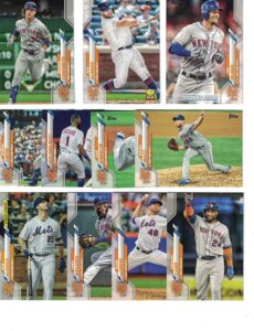 new york mets/complete 2020 topps mets baseball team set! pete alonso! (22 cards) series 1 and 2