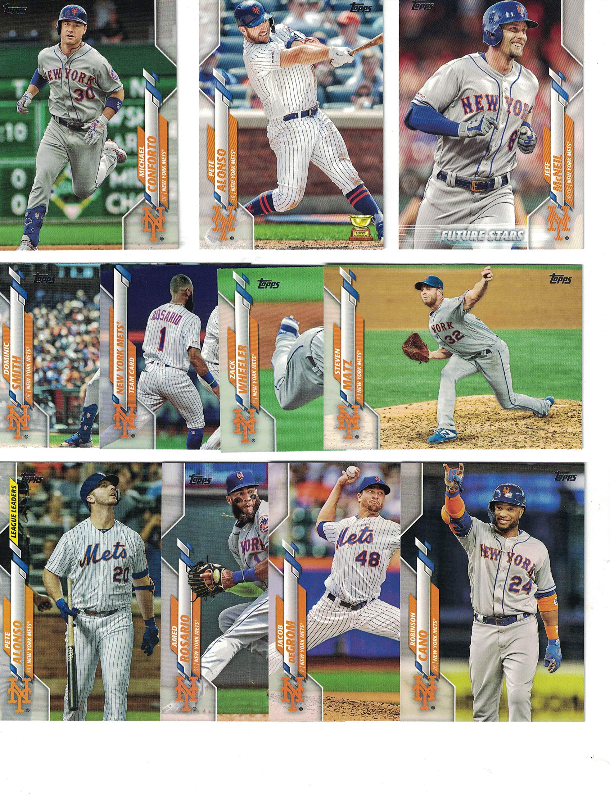 New York Mets/Complete 2020 Topps Mets Baseball Team Set! Pete Alonso! (22 Cards) Series 1 and 2