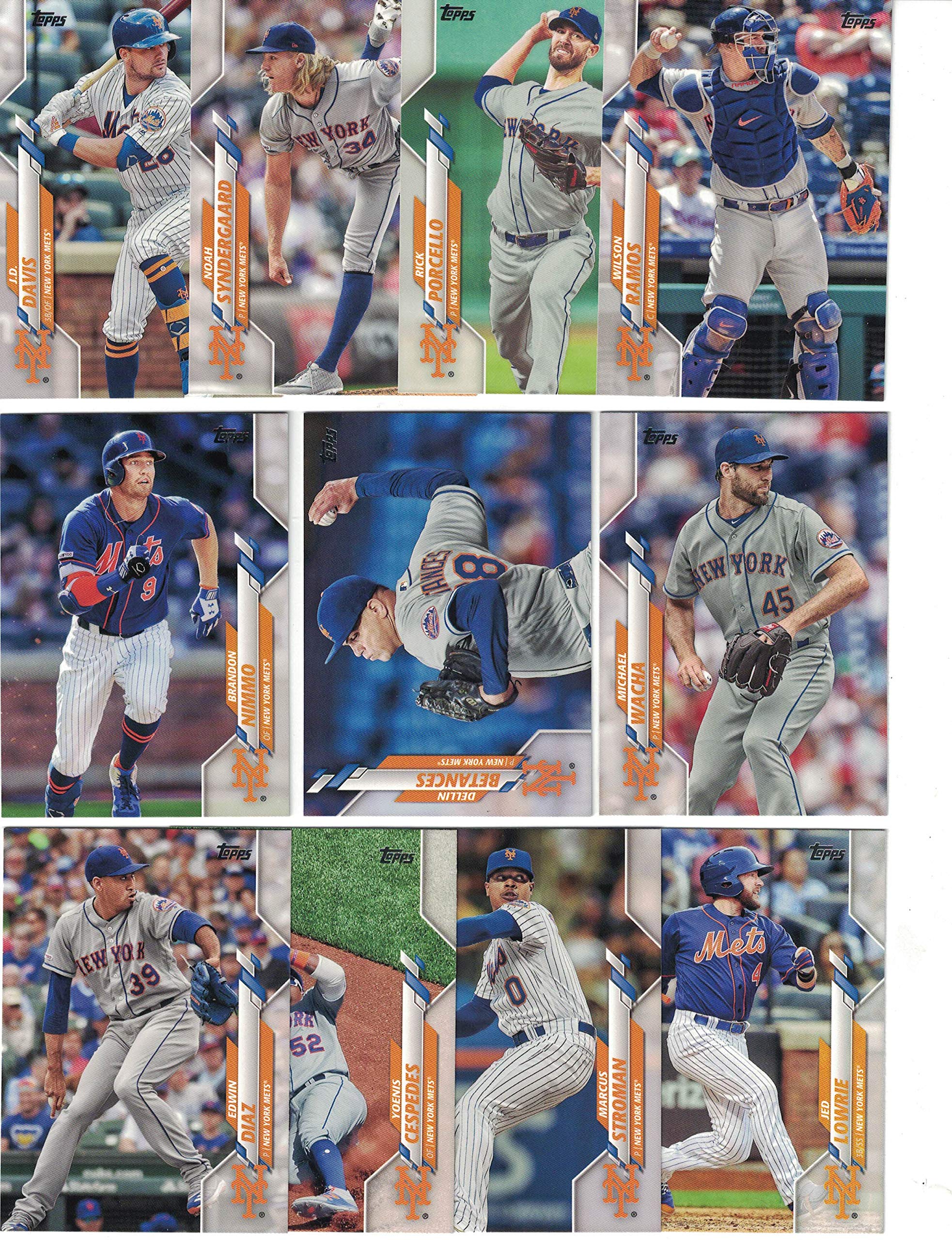 New York Mets/Complete 2020 Topps Mets Baseball Team Set! Pete Alonso! (22 Cards) Series 1 and 2