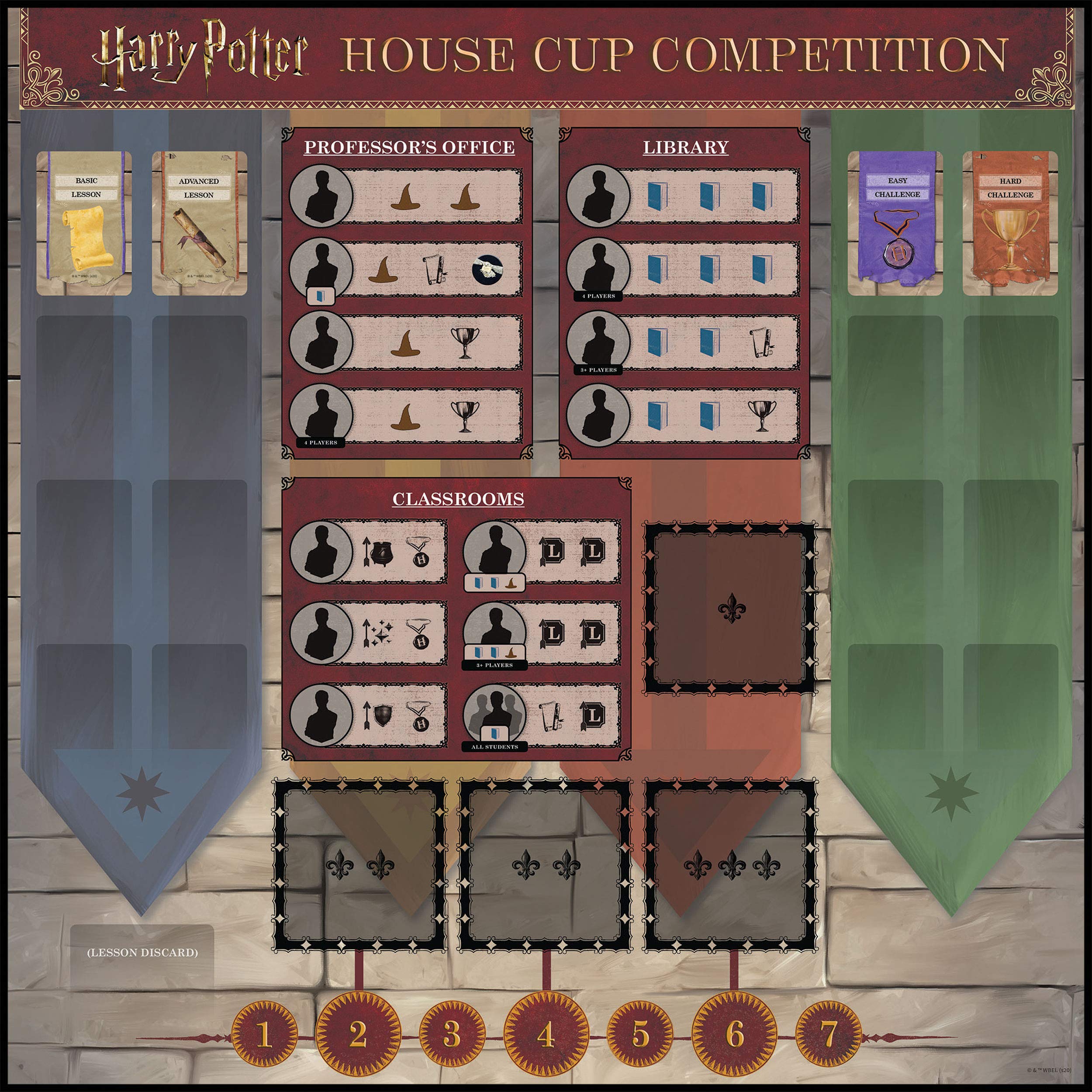 USAOPOLY Harry Potter House Cup Competition | Worker Placement Board Game | Play as Your Favorite Hogwarts House | Officially Licensed Harry Potter Game