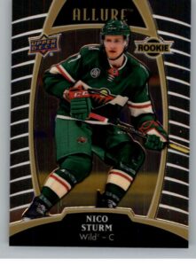 2019-20 upper deck allure #70 nico sturm rc rookie minnesota wild nhl hockey trading card