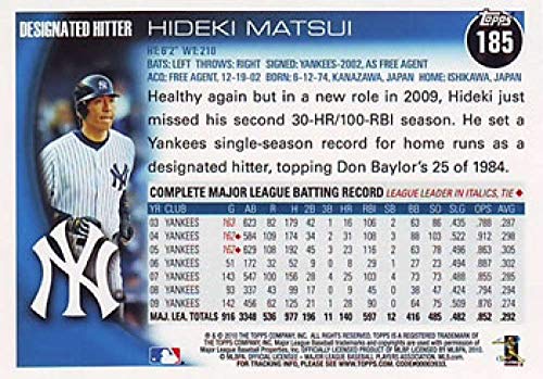 2010 Topps #185a Hideki Matsui New York Yankees MLB Baseball Card NM-MT