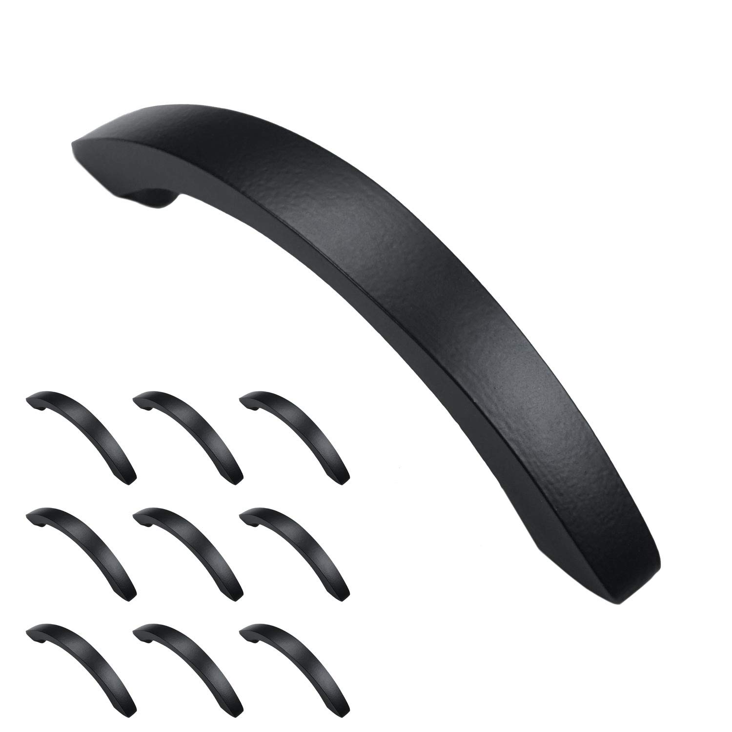 Iron Valley - 4" C2C Arch Cabinet Pull Handle - (10 Pack) - Cast Iron - Black