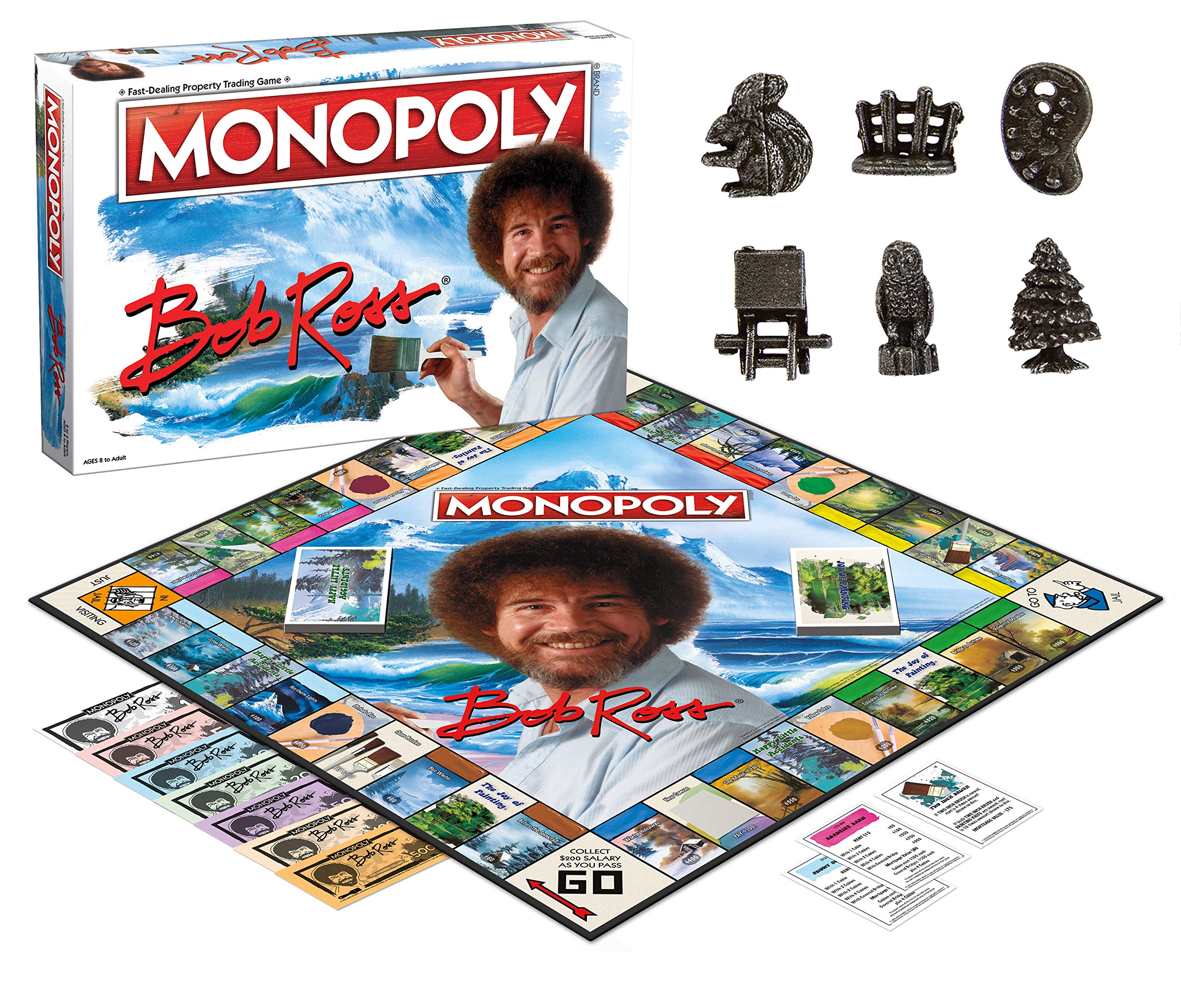 Monopoly Bob Ross | Based on Bob Ross Show The Joy of Painting | Collectible Monopoly Game Featuring Bob Ross Artwork | Officially Licensed Monopoly