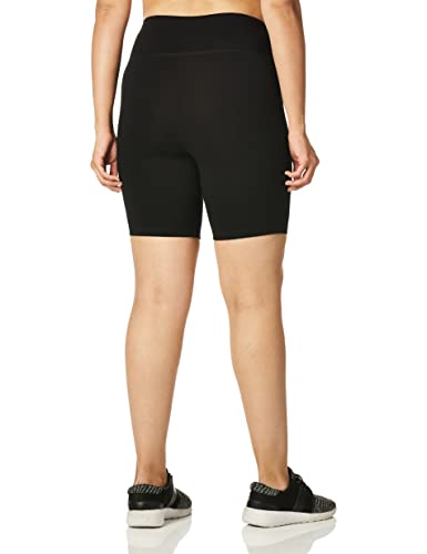 Juicy Couture Women's Essential Cotton Long Bike Short, Deep Black, Small