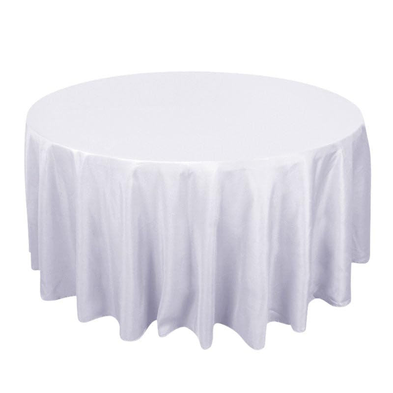 Efavormart 120" Seamless Premium Polyester Table Linens Round Commercial Grade Tablecloth for Wedding Banquet Restaurant - White