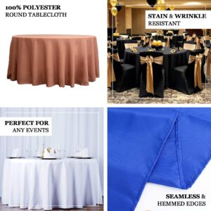 Efavormart 120" Seamless Premium Polyester Table Linens Round Commercial Grade Tablecloth for Wedding Banquet Restaurant - White