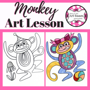 monkey art lesson with literacy activities