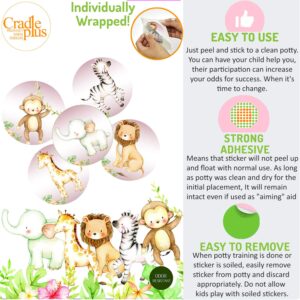 Potty Training Seat Magic Sticker | Animal Toddler Potty Training Toilet Color Changing Sticker | 5 Pack Toilet Targets with Free Potty e Book | Use with or Without Potty Chart or Potty Watch