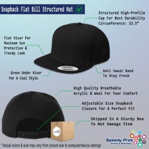 Speedy Pros Snapback Hats for Men & Women Iraq War Veteran Black White Embroidery Acrylic Flat Bill Baseball Cap Black Design Only