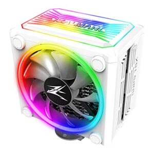 zalman cnps16x cpu cooler w/real argb 120mm fans, addressable rgb top cover, corrugated heatsink, 4 heat pipes, 180w tdp for intel & amd cnps16x (white)