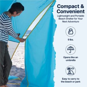 Lightspeed Outdoors Tall Canopy with Shade Wall, Beach Tent, Horizon Blue