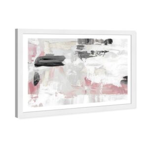 Abstract Framed Wall Art Prints 'Blush Rose Dream' Paint