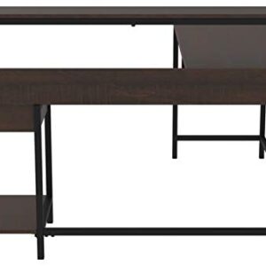 Signature Design by Ashley Camiburg Modern L-Shaped Home Office Desk, Warm Brown