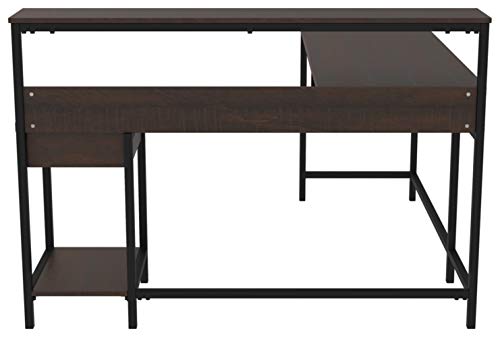 Signature Design by Ashley Camiburg Modern L-Shaped Home Office Desk, Warm Brown