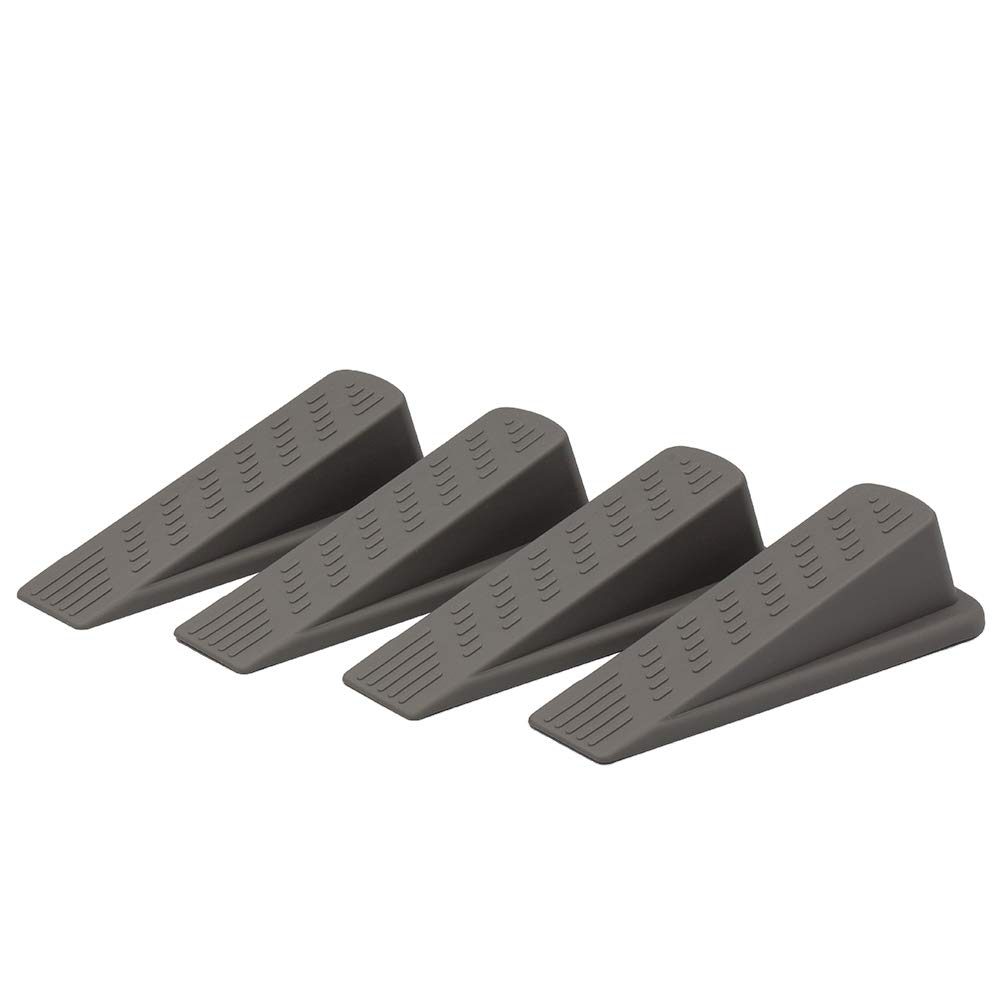 HOYAHH Door Wedge Stopper Door Stops for Floor-Door Stop Wedge Rubber Door Stop Pack of 4 Door Stopper Wedge(Grey) Easy Solution for Hotel Home Office Residential Commercial Use