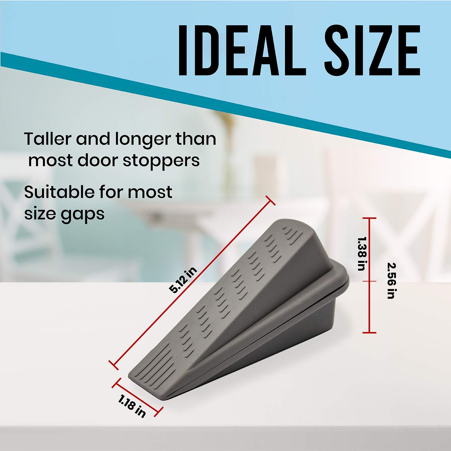 HOYAHH Door Wedge Stopper Door Stops for Floor-Door Stop Wedge Rubber Door Stop Pack of 4 Door Stopper Wedge(Grey) Easy Solution for Hotel Home Office Residential Commercial Use