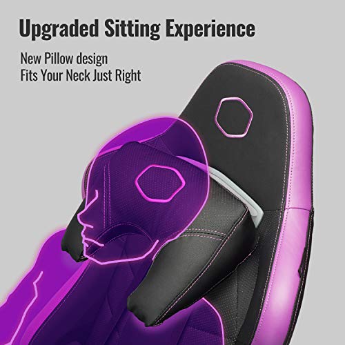 Cooler Master Caliber R2 Gaming Chair High Back Office Computer Game Chair, PU Leather Reclining Ergonomic Backrest, Headrest, Seat Height and Armrest Adjustment with Lumbar Support - Purple