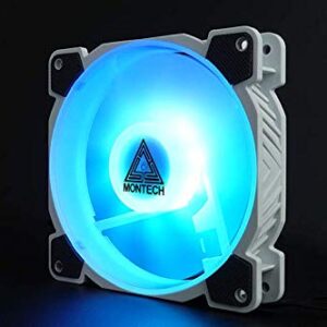 Montech Z3 PRO Addressable RGB 120mm Fan, 3 Pack with Lighting Controller, PWM Control for Computer Case, ARGB Remote Controller, Programmable Lighting Effects, White Fan Frame