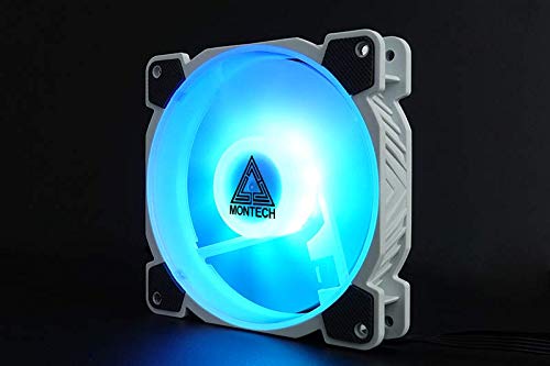 Montech Z3 PRO Addressable RGB 120mm Fan, 3 Pack with Lighting Controller, PWM Control for Computer Case, ARGB Remote Controller, Programmable Lighting Effects, White Fan Frame