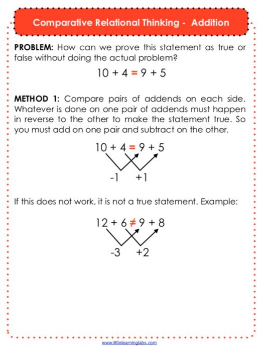 Comparative Relational Thinking - Math Logic Skill for Balancing Equations