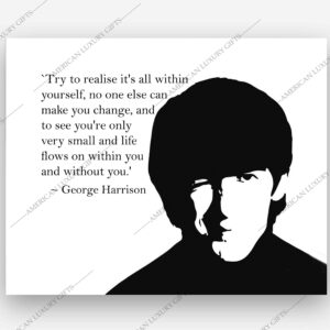 George Harrison- Inspirational Song Lyric Wall Art- This Modern Wall Decor Print Makes Ideal Wall Print For Living Room, Office, Studio, or Cave Décor, And Perfect Beatles Gift, Unframed-10x8”