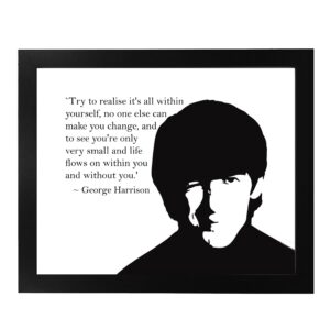 George Harrison- Inspirational Song Lyric Wall Art- This Modern Wall Decor Print Makes Ideal Wall Print For Living Room, Office, Studio, or Cave Décor, And Perfect Beatles Gift, Unframed-10x8”