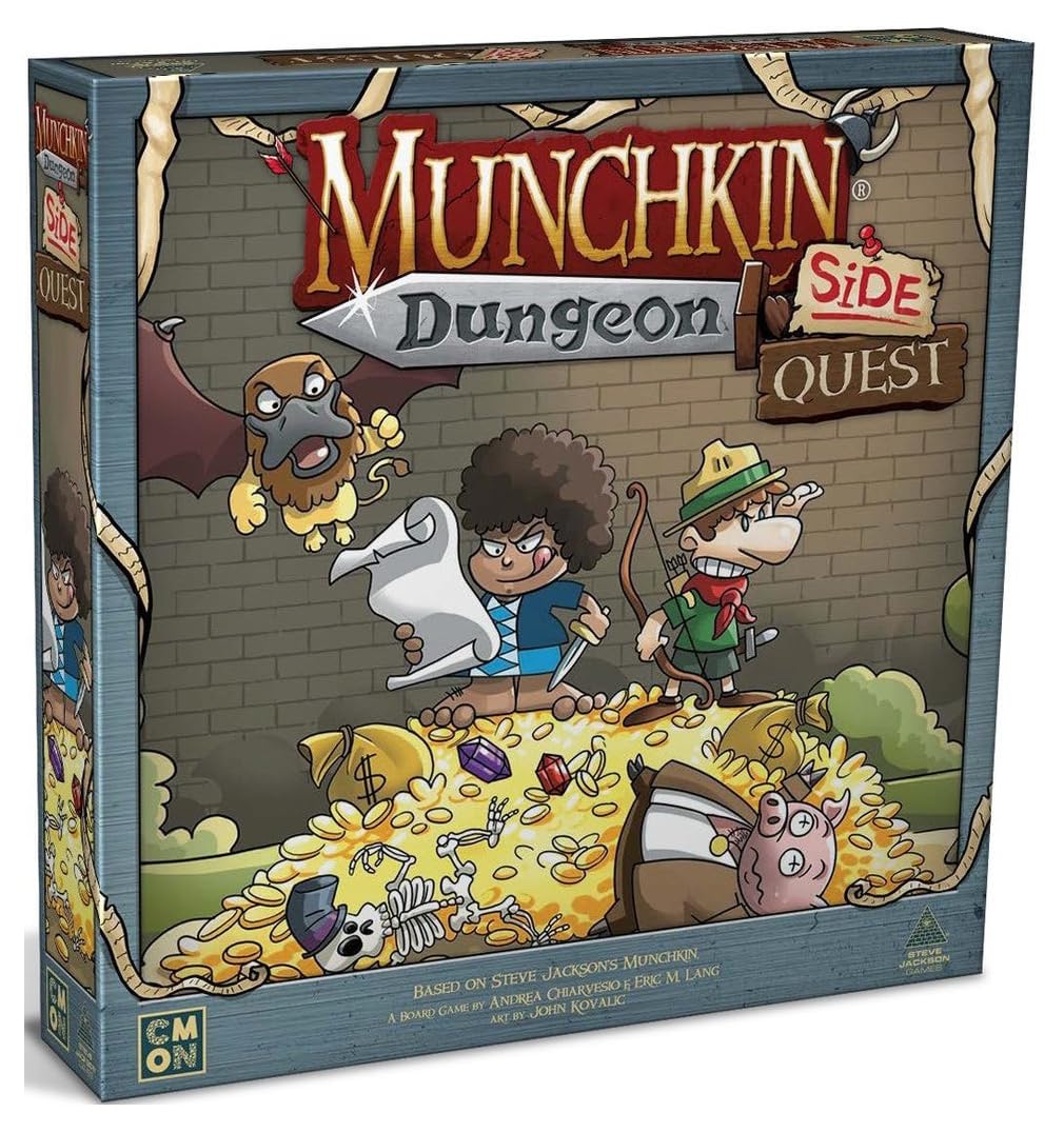 CMON Munchkin Dungeon: Side Quest Expansion - Exciting Expansion for Epic Dungeon Adventures! Strategy Game for Kids and Adults, Ages 14+, 2-5 Players, 80 Minute Playtime, Made