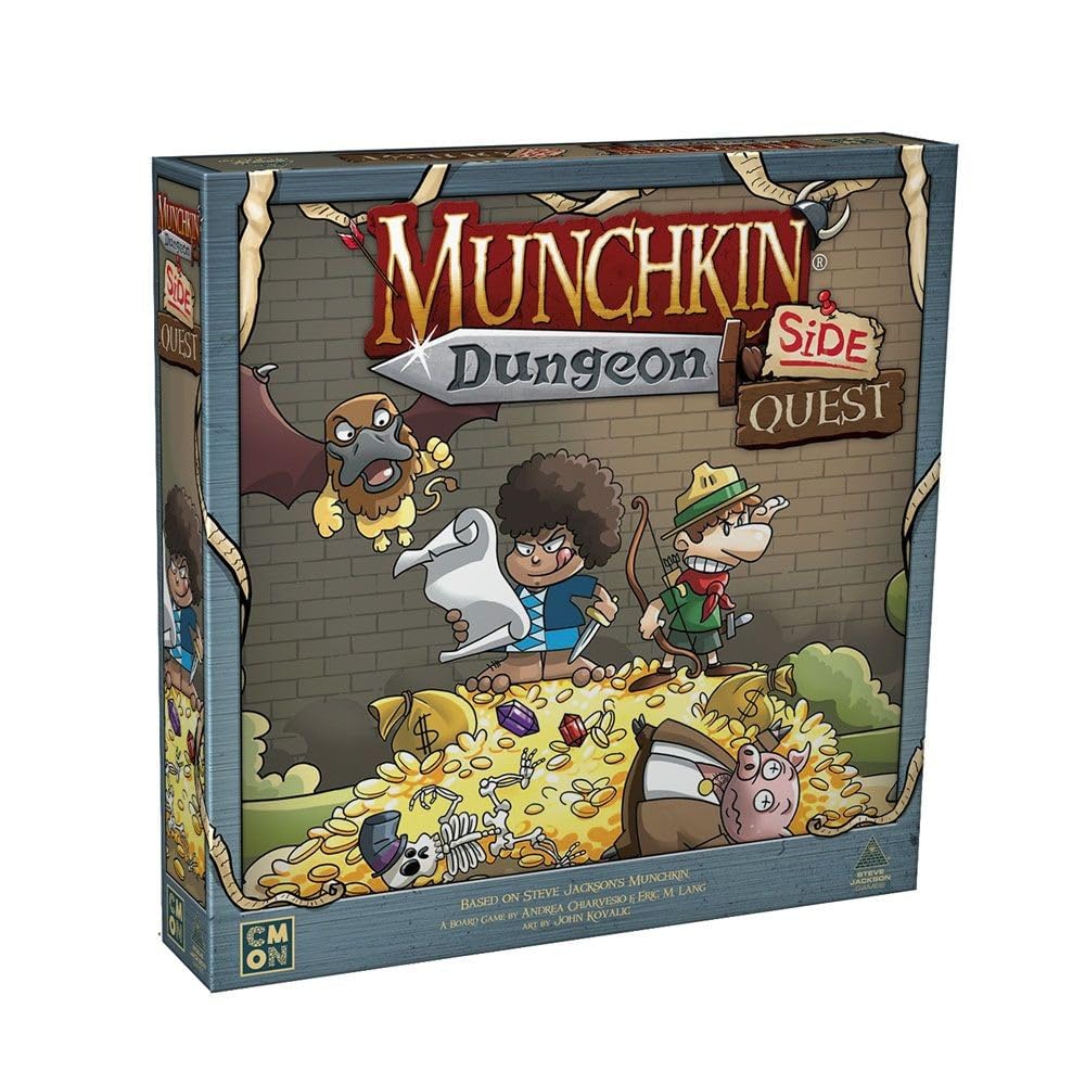 CMON Munchkin Dungeon: Side Quest Expansion - Exciting Expansion for Epic Dungeon Adventures! Strategy Game for Kids and Adults, Ages 14+, 2-5 Players, 80 Minute Playtime, Made