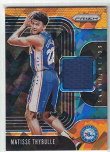 2019 panini prizm refractor matisse thybulle rookie orange cracked ice game worn jersey card